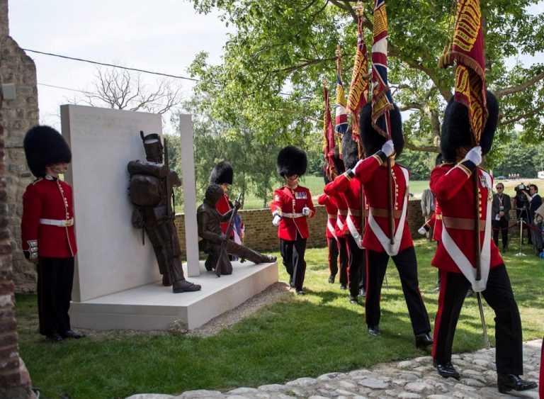 The Colour Party at Hougoumont Farm under the watchful eye of WO2 (CSM ...